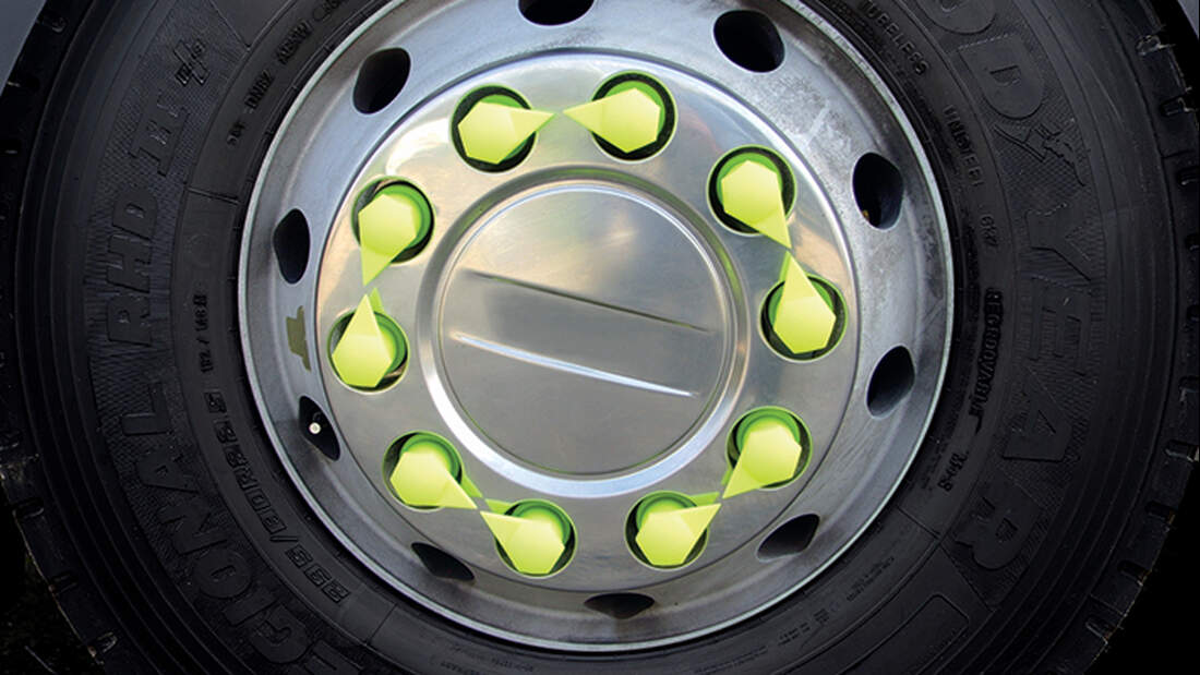 Wozu dienen die Plastik-Pfeile an den Lkw-Radmuttern | AUTO MOTOR UND SPORT