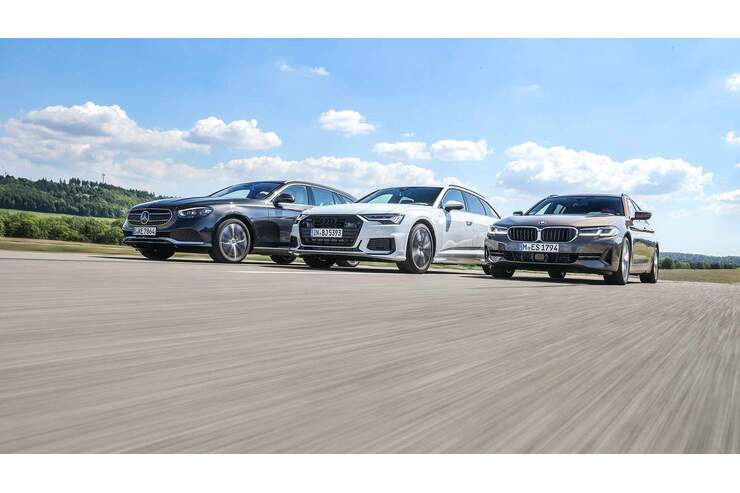 BMW 540i Touring gegen zwei Mitbewerber, Vergleich (Technische Daten) - AUTO MOTOR UND SPORT