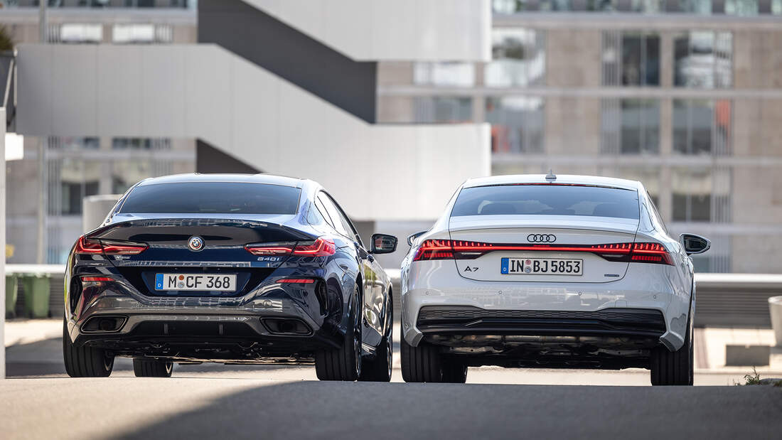 BMW 840i Gran Coupé und Audi A7 Sportback 55 TFSI im Test | AUTO MOTOR ...