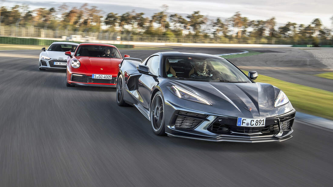 Die neue Corvette gegen R8 und 911 im Test | AUTO MOTOR UND SPORT
