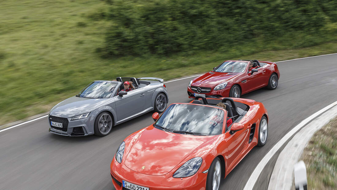 Audi TT RS, Mercedes-AMG SLC 43, Porsche 718 Boxster S im Test - auto ...