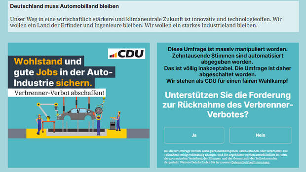 CDU-Kampagne gegen Verbrenner-Aus: Gut, dass sie gescheitert ist | AUTO ...