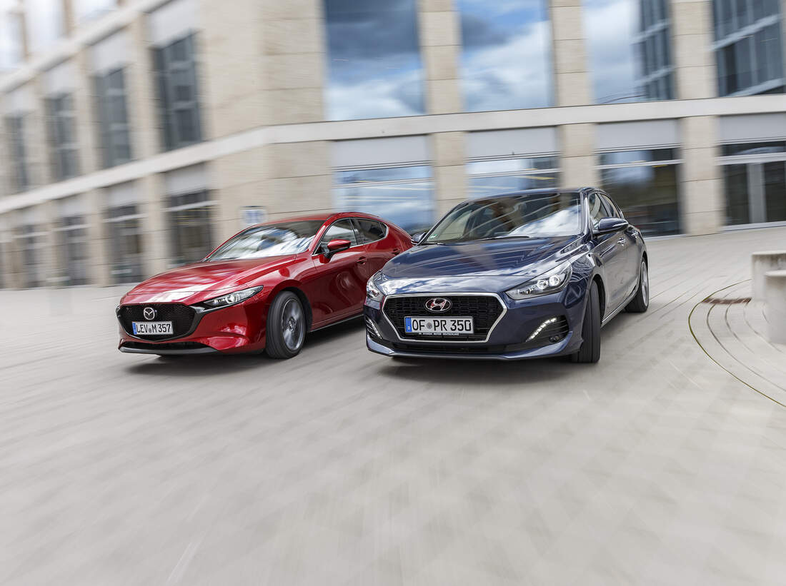 Vergleichstest: Hyundai i30 Fastback vs. Mazda 3 - auto motor und sport