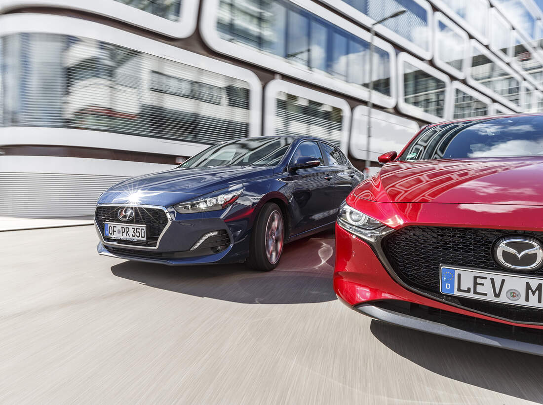 Vergleichstest: Hyundai i30 Fastback vs. Mazda 3 - auto motor und sport