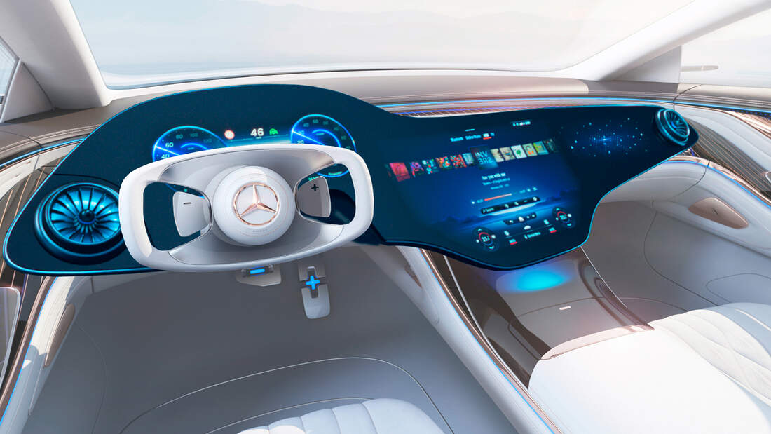 MBUX Hyperscreen im Mercedes EQS: KI und 141 cm breit | AUTO MOTOR UND ...