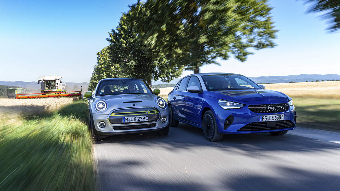 Mini Cooper SE und Opel Corsa-e im Test | AUTO MOTOR UND SPORT
