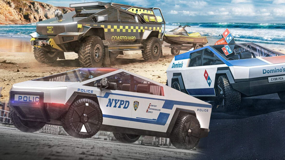 Tesla Cybertruck: Einsatz bei Polizei, Ambulanz und Pizza-Service ...