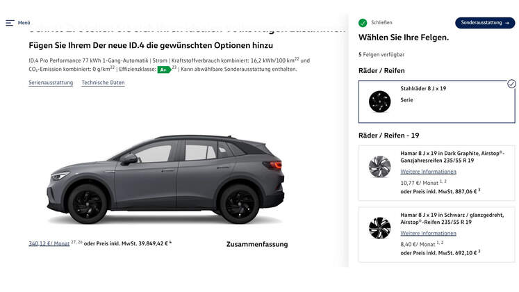 VW ID.4 Konfigurator Mal schnell 15.000 Euro sparen AUTO MOTOR UND SPORT