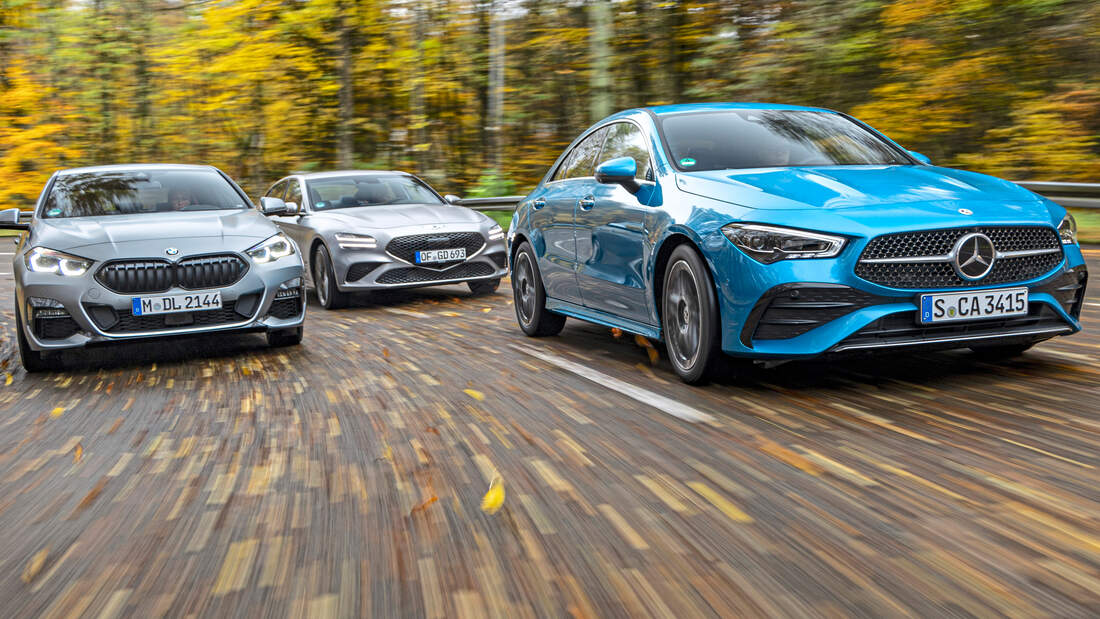 Mercedes CLA vs. Genesis G70 vs. BMW 220d im Test | AUTO MOTOR UND SPORT